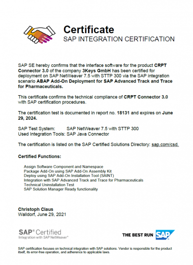 Track & Trace solutions and software. 3Keys - 3KEYS GmbH